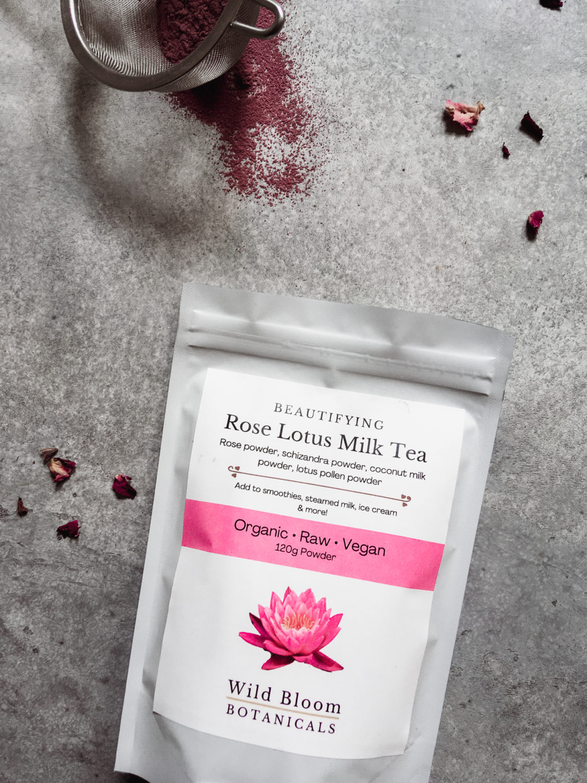 Rose Lotus White Chocolate Moon Milk - Root to Sky Kitchen